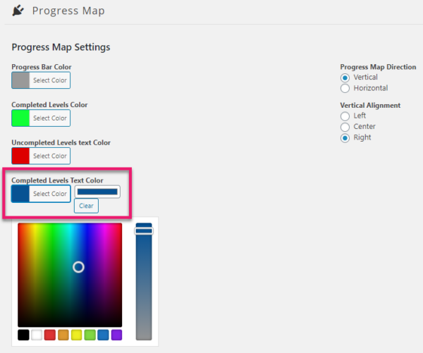 Progress map settings - myCred Documentation | myCred Codex