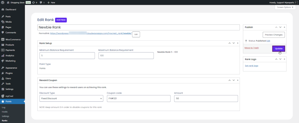 Coupons - myCred Documentation | myCred Codex