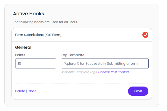 Kali Forms - myCred Documentation | myCred Codex